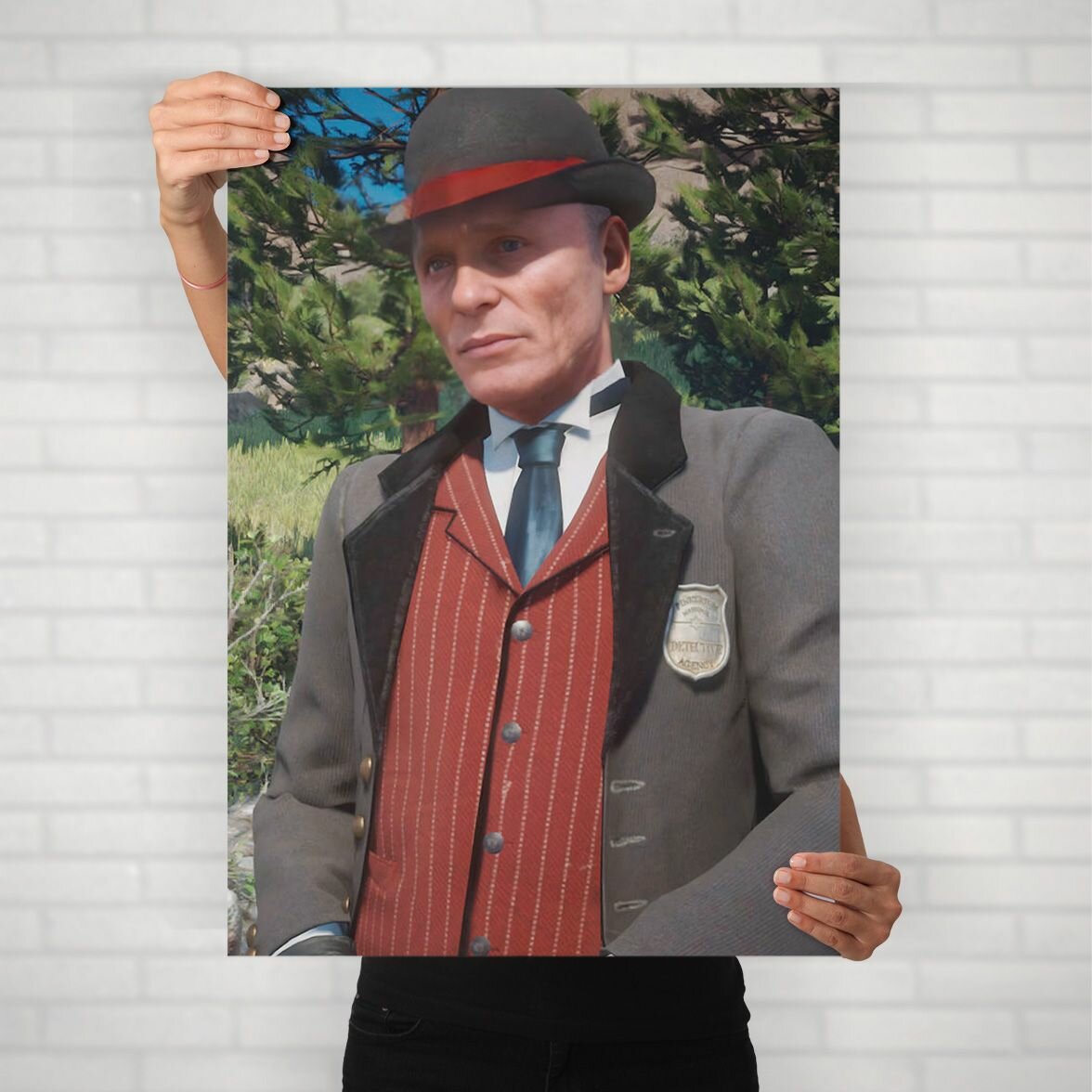 Плакат на стену для интерьера Red Dead Redemption 2 (Эндрю Милтон) - Постер по игре формата А1 (60x84 см)