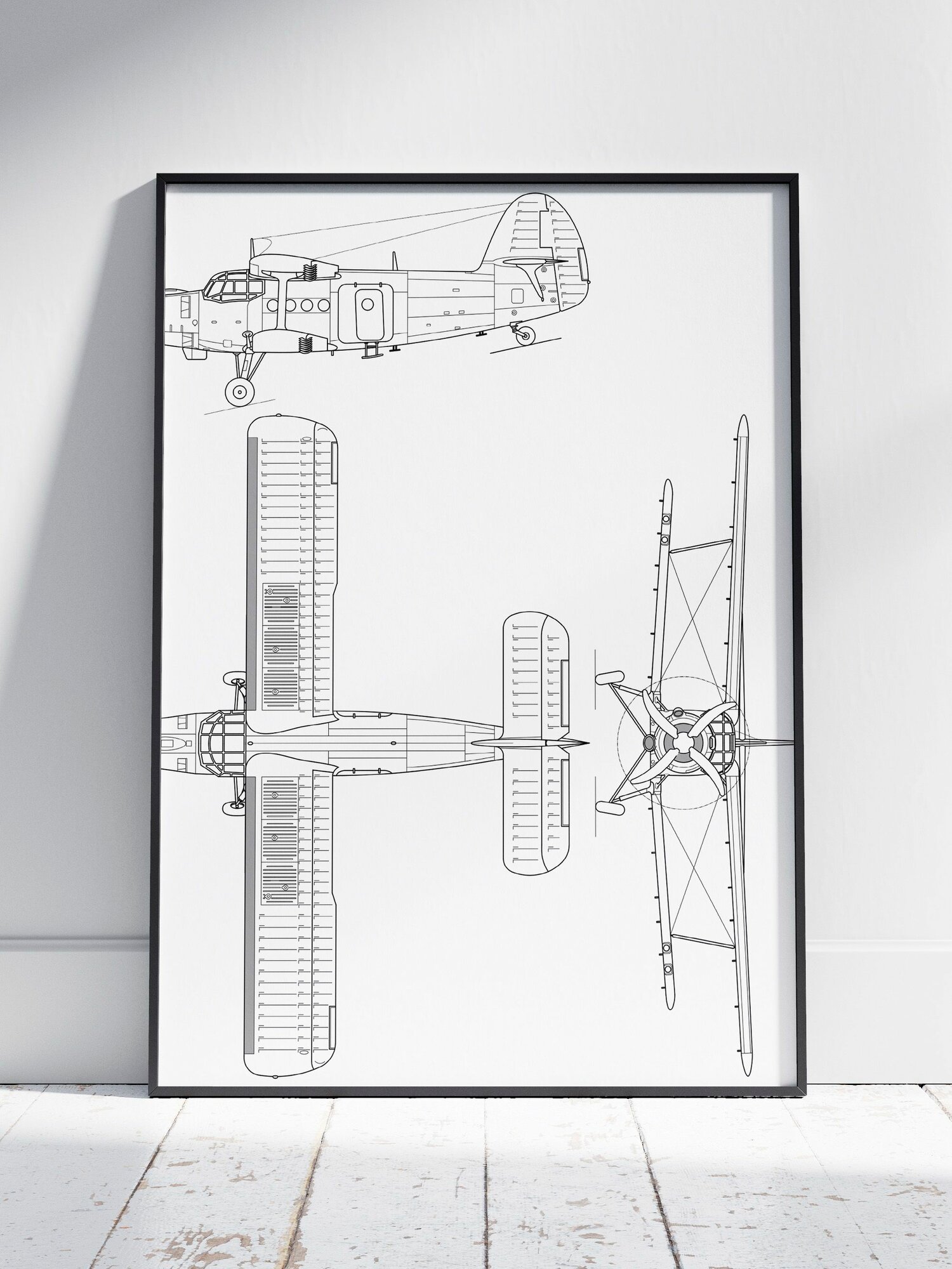 Плакат на стену для интерьера Техника и транспорт (Антонов Ан 2 - Antonov An 2) - Постер по транспорту формата A4 (21x30 см)