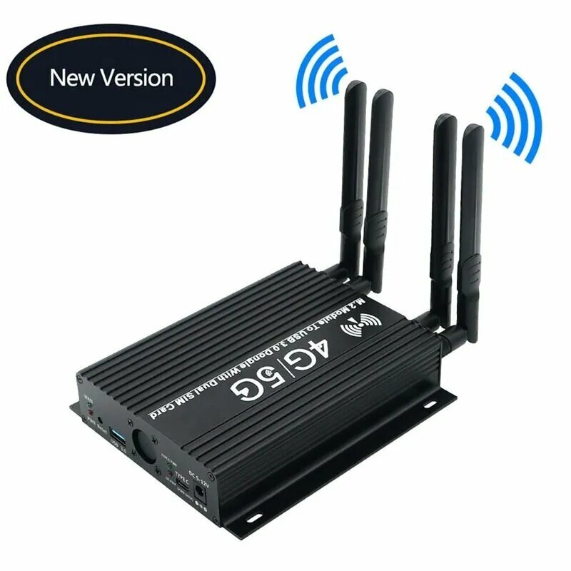 (E R O X) Модуль NGFF(M.2) 4G/5G совместим с адаптера USB 3.0 охлаждающим вентилятором/слотом двух SIM-карт и дополнительным питанием