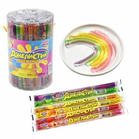 60 шт. Десерт желейный "Зубная паста" ассорти, 55 г, канди клаб, JEL035-1