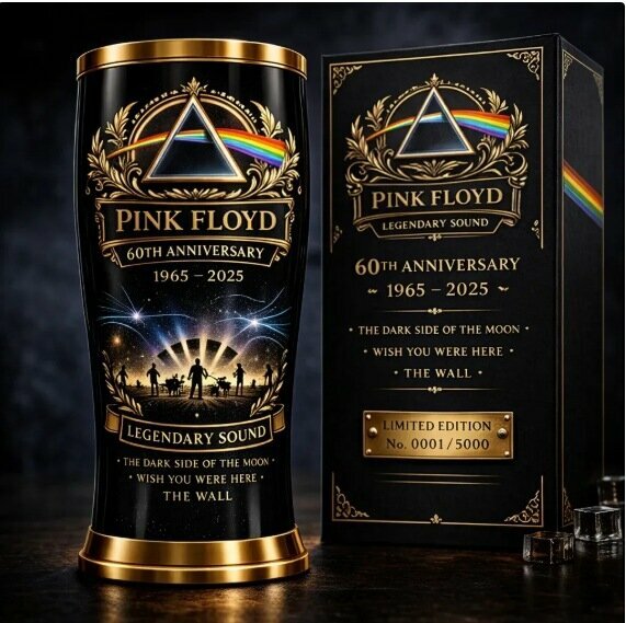 Стеклянный пивной бокал, Pink Floyd, Пинтовый пивной бокал, Цветное стекло