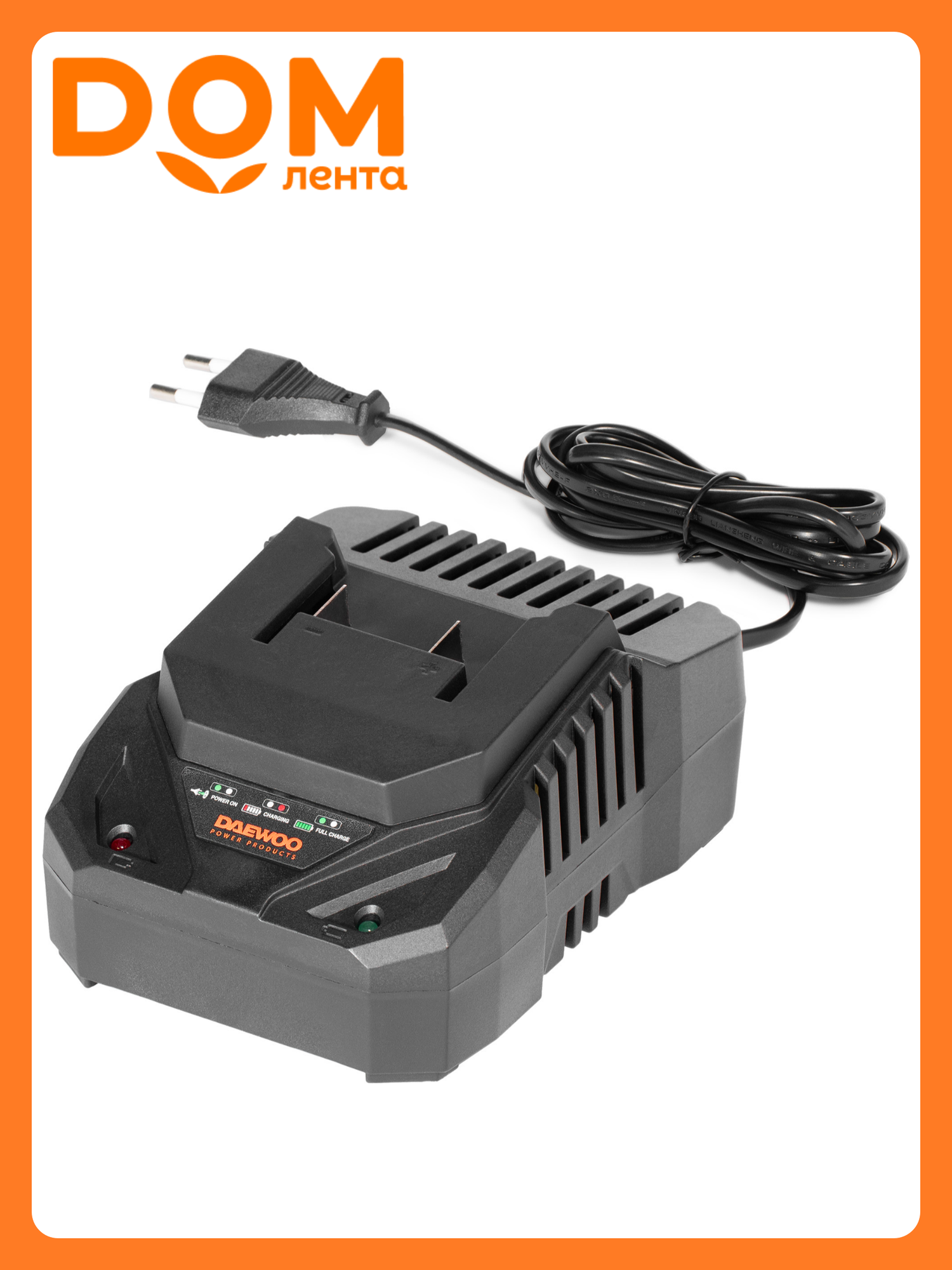 Зарядное устройство DAEWOO DACH 4021Li, для аккумуляторов DAEWOO, Li-Ion, 21 В, 4 А, черное