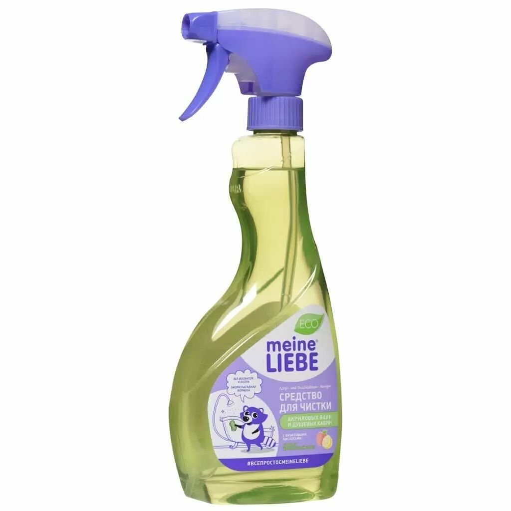 Чистящее средство Meine Liebe для акриловых ванн и душевых кабин, спрей 500 мл для удаления известкового налета и ржавчины