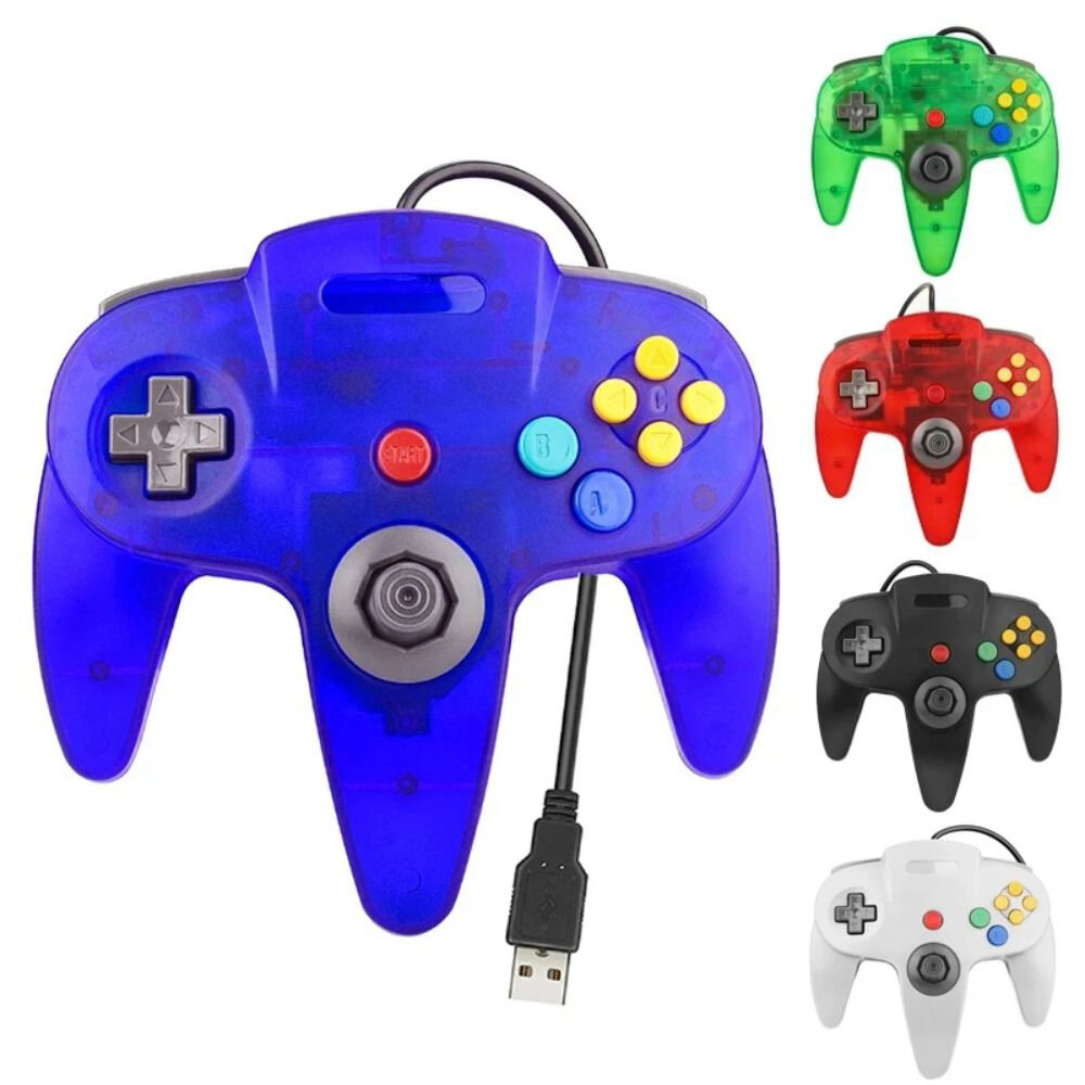 Проводной USBгеймпад N64 джойстик контроллер для компьютеров Mac и PC совместимый RGB отзывчивоеуправление