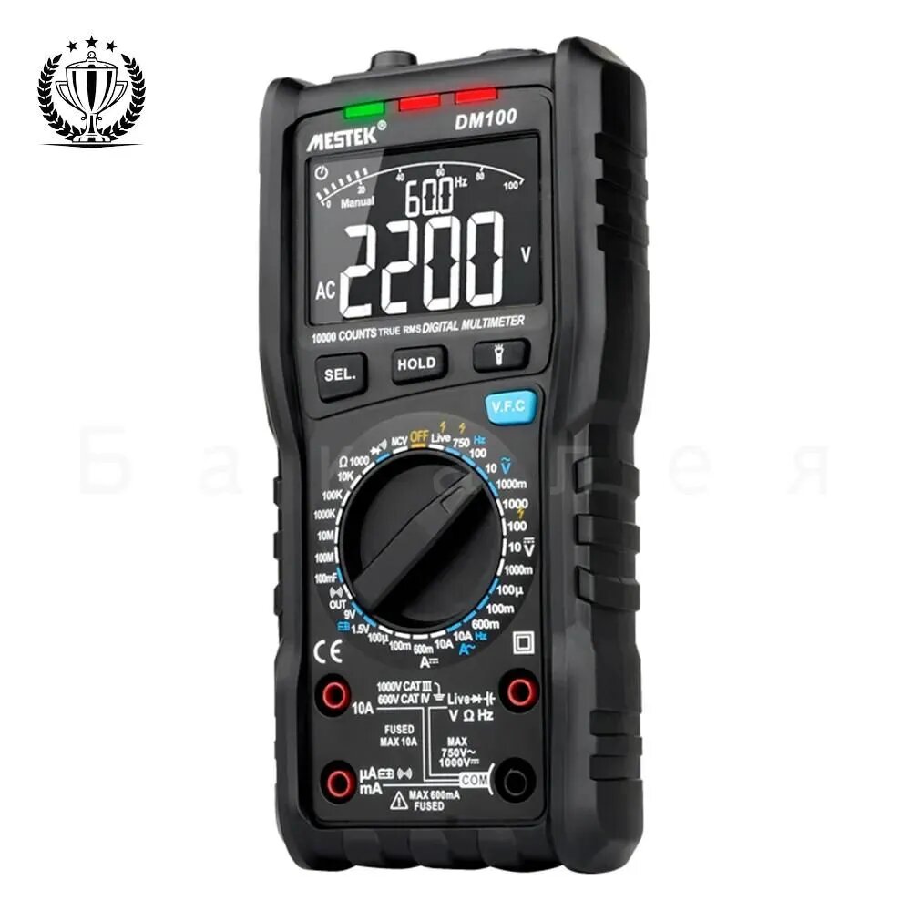 MESTEK DM100 Цифровой мультиметр True RMS 10000 отсчетов с NCV тестером