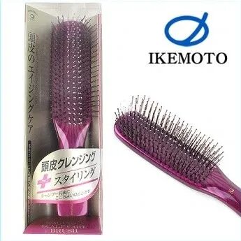 Массажная расчёска IKEMOTO из Японии, антистатическая щётка для ухода за волосами и кожей головы, с мягкими зубьями разной длины, для блестящих и здоровых волос