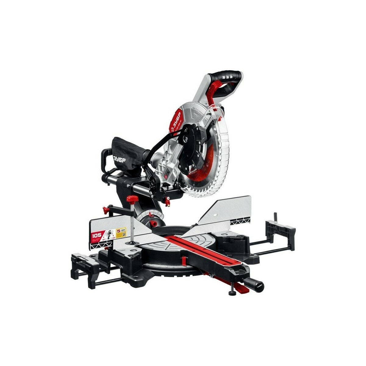 Пила торцовочная ЗУБР ЗПТ-305-1800 ПЛ 305*30 мм 1800Вт 4800об/мин с протяжкой