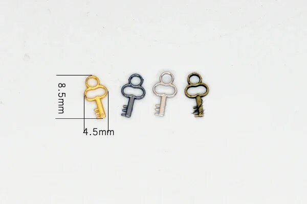 Миниатюрные металлические ключи, 50шт, Mix color style B