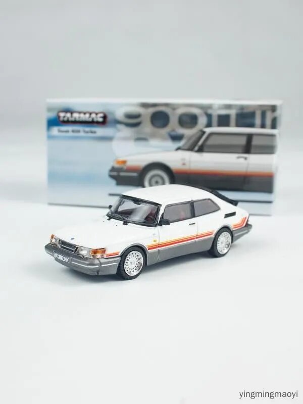 Машинка Tarmac Works TW 1/64 Saab 900 Turbo White Die-cast Alloy Car Model Collection Display Gift