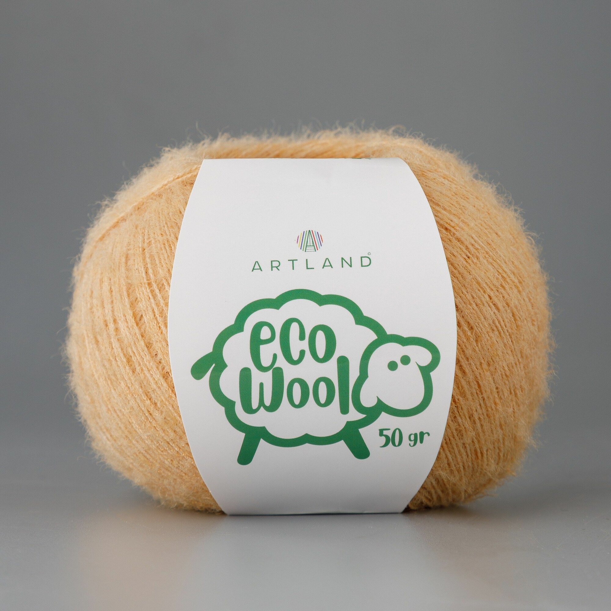 Пряжа для вязания Eco Wool Artland 3 мотка (380 м, 50 гр), цвет 25 песочный