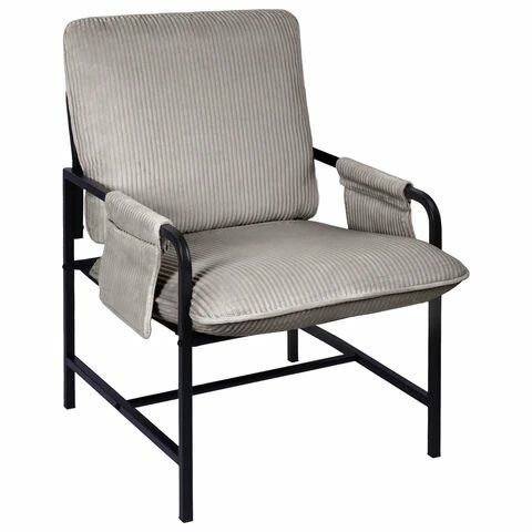Кресло BRABIX "Gentle LC-300", лофт, пружинный блок, ткань велсофт (плюш), серое, 533142