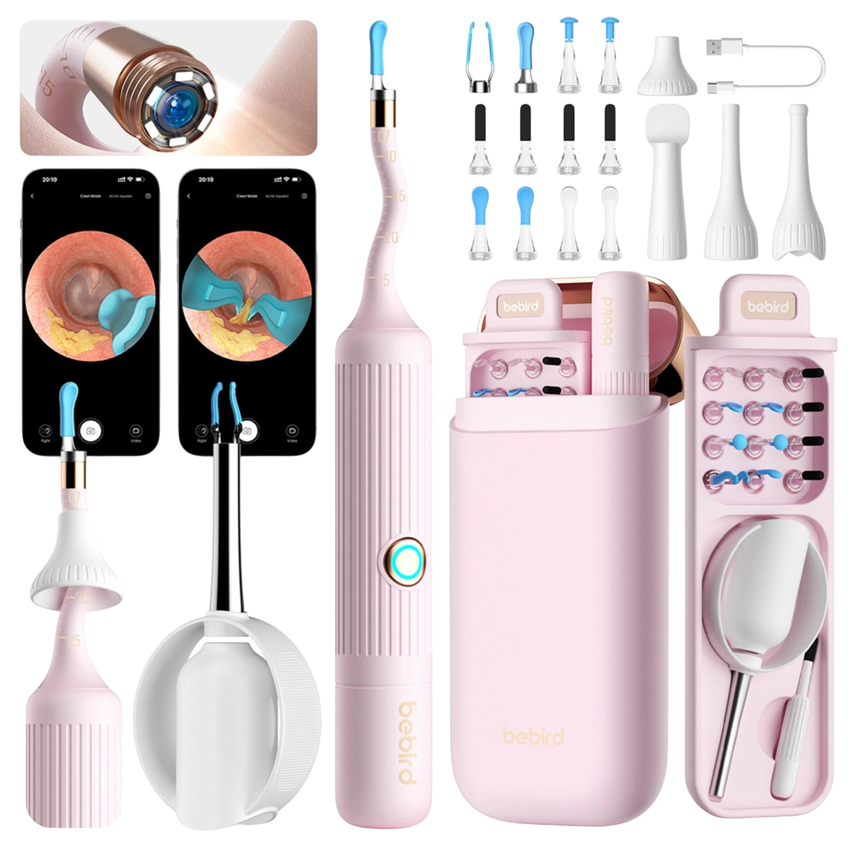 Умная ушная палочка Xiaomi Bebird Visual Ear Picking Device Bebird 3 Plus, Pink (розовая)