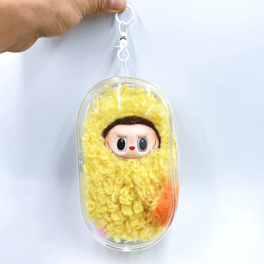 Прозрачный защитный чехол для наушников с рисунком LABUBU Pop Mart, белый цвет, антицарапающийся, подходит ко многим