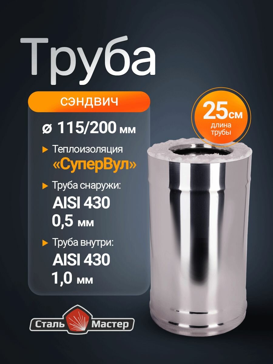 Сэндвич 0,25 м нерж 1 мм / нерж 0,5 мм супервул