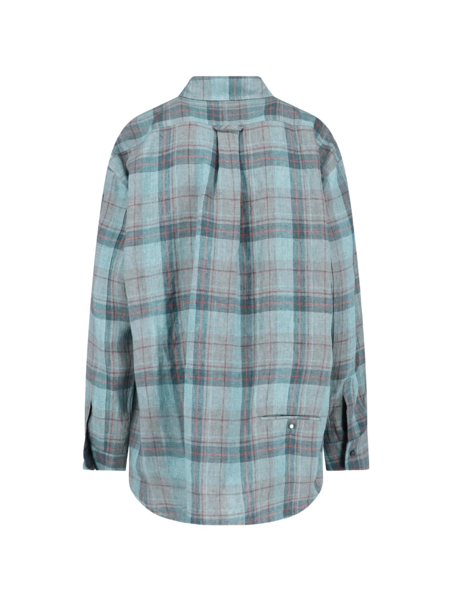 Рубашка Magliano Check-pattern linen shirt, размер M, blue — фото 1