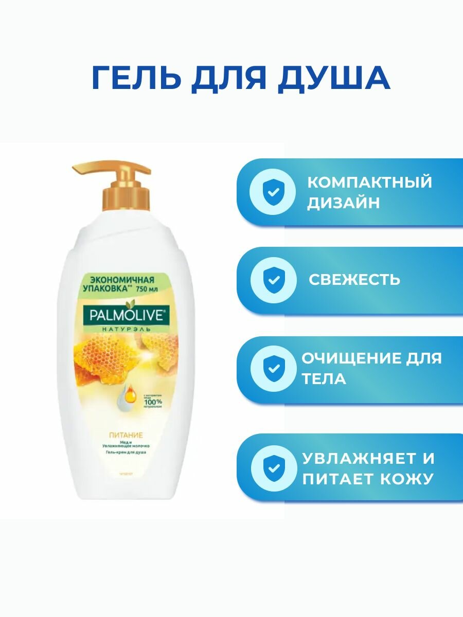 Гель для душа NATURALS молоко и мёд 750мл