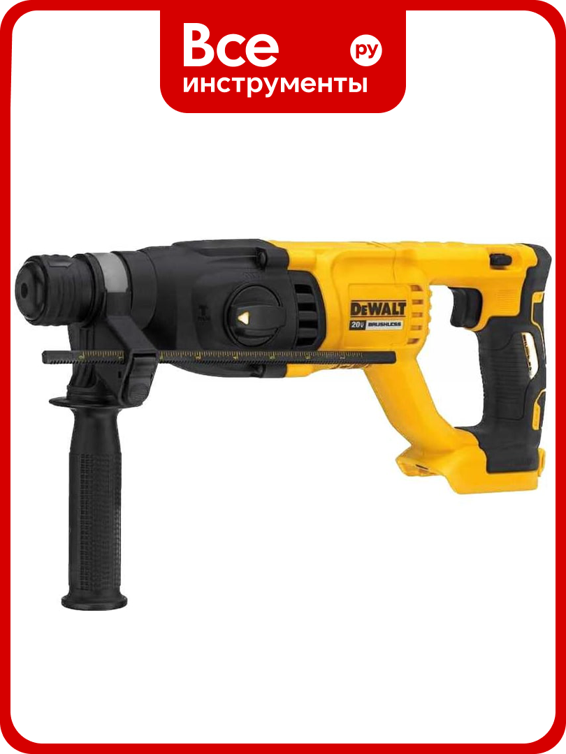 Бесщеточный перфоратор DeWalt профессиональный, SDS‑Plus, двухрежимный с реверсом, совместимый с Li‑Ion аккумуляторами
