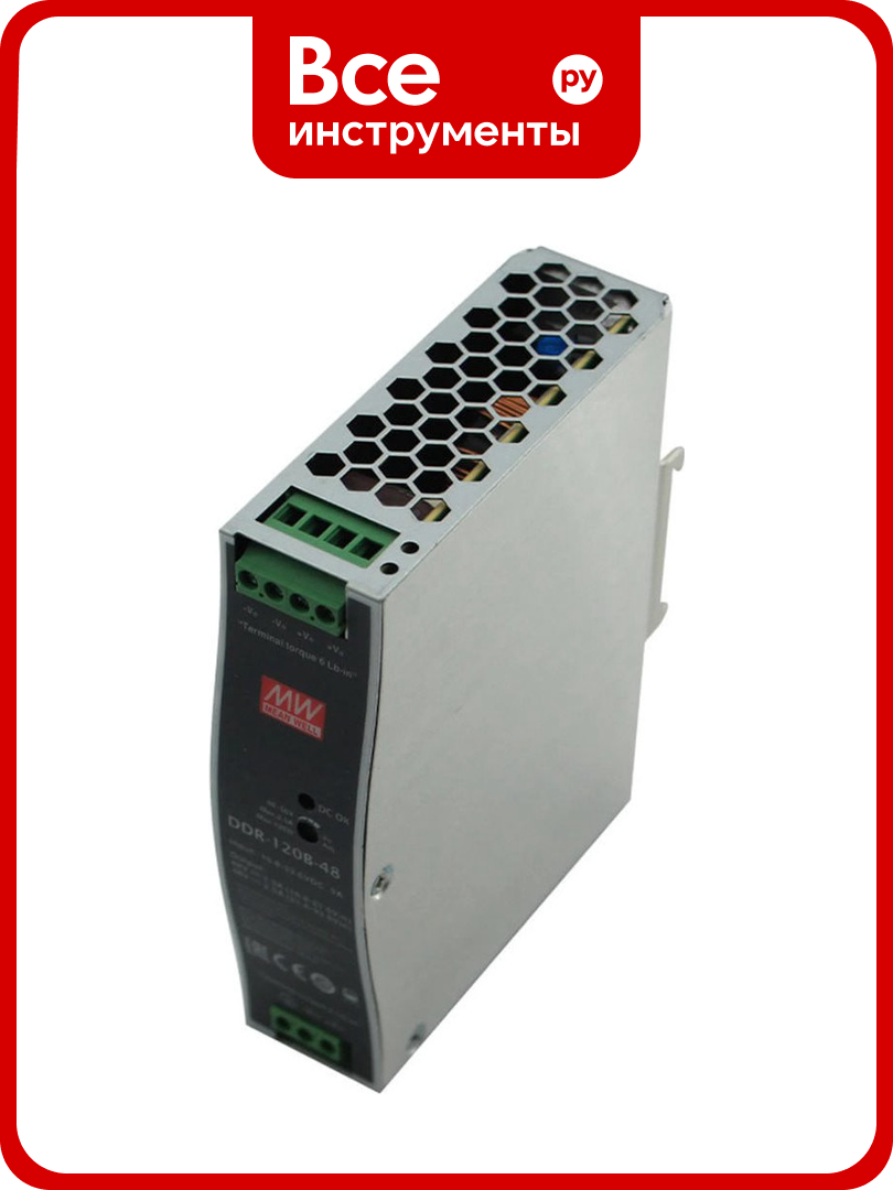 DC/DC преобразователь DDR-120B-48 Mean Well Т03039547 конвертер напряжения с выходом 48 В, ток до 2.5 А, один канал