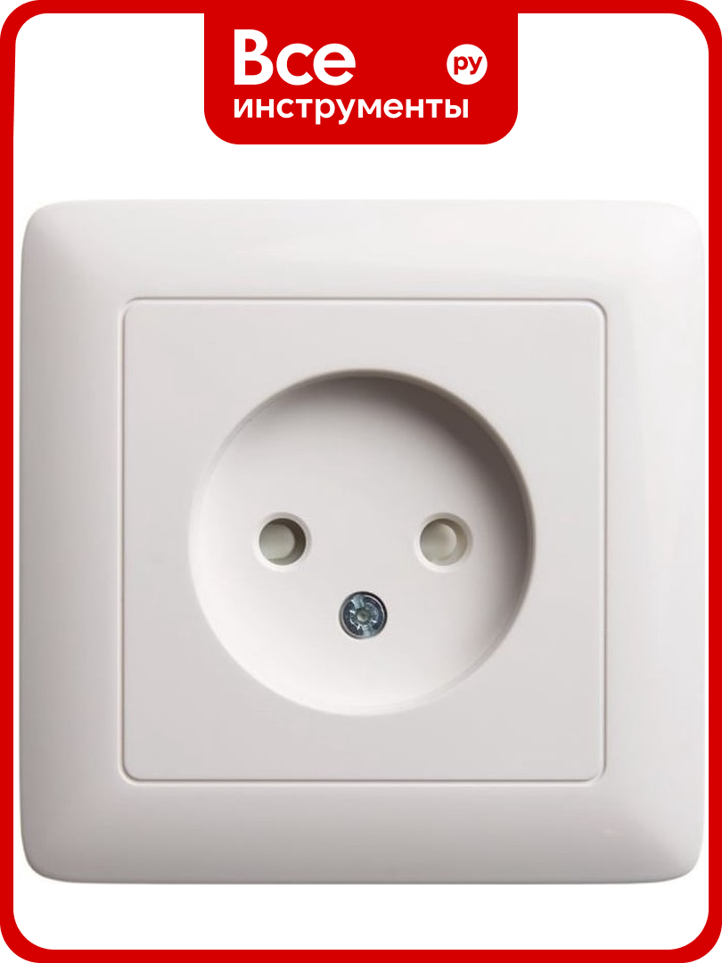 Розетка Systeme Electric ХИТ скрытой установки, без заземления, со шторками, 10А, 250В, белый RS10-135-B