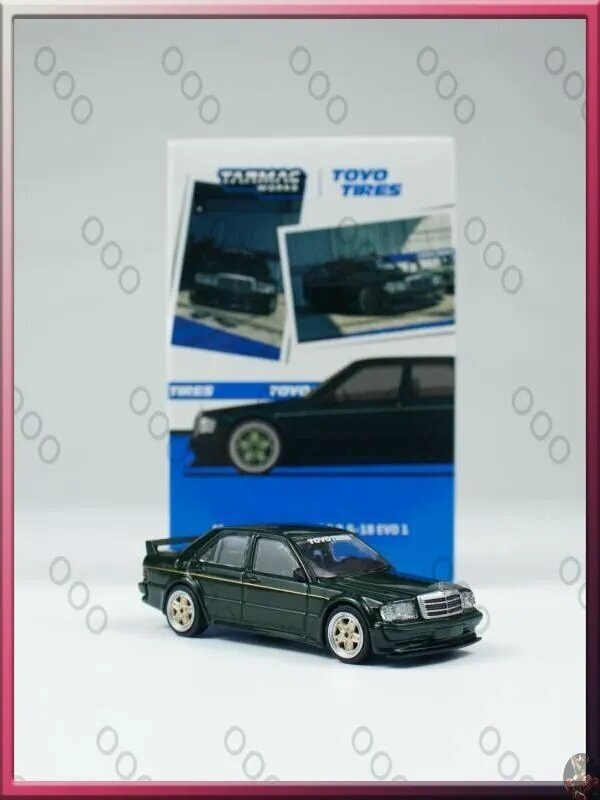 Машинка Tarmac Works TW 1/64 Mercedes-Benz 190 E 2.5-16 EVO 1 TOYO TIRES Die-cast Alloy Car Model Collection Display Gift