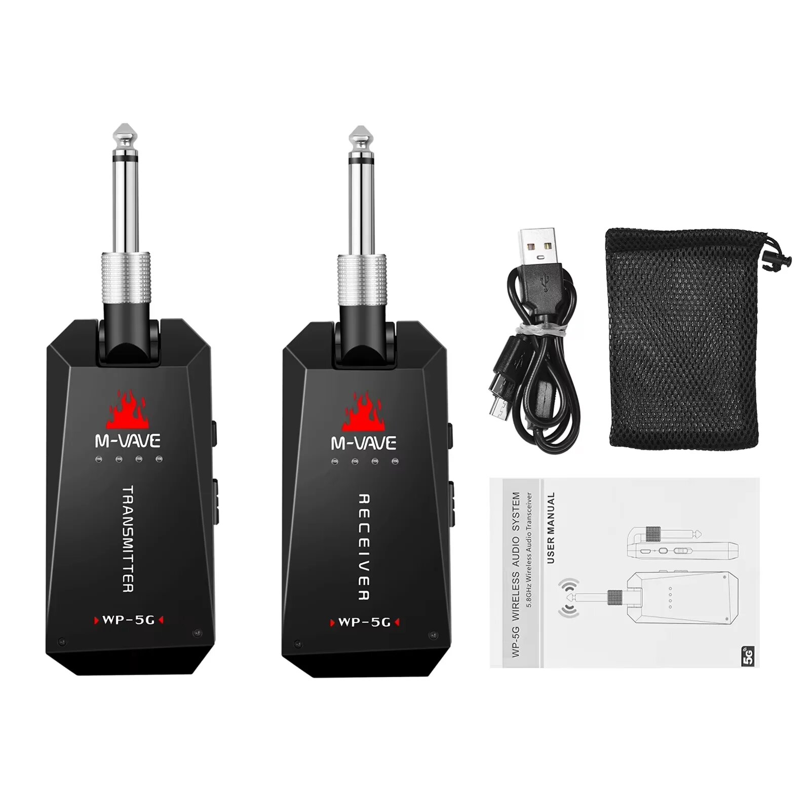 Беспроводная система M-VAVE WP-5G для гитары black