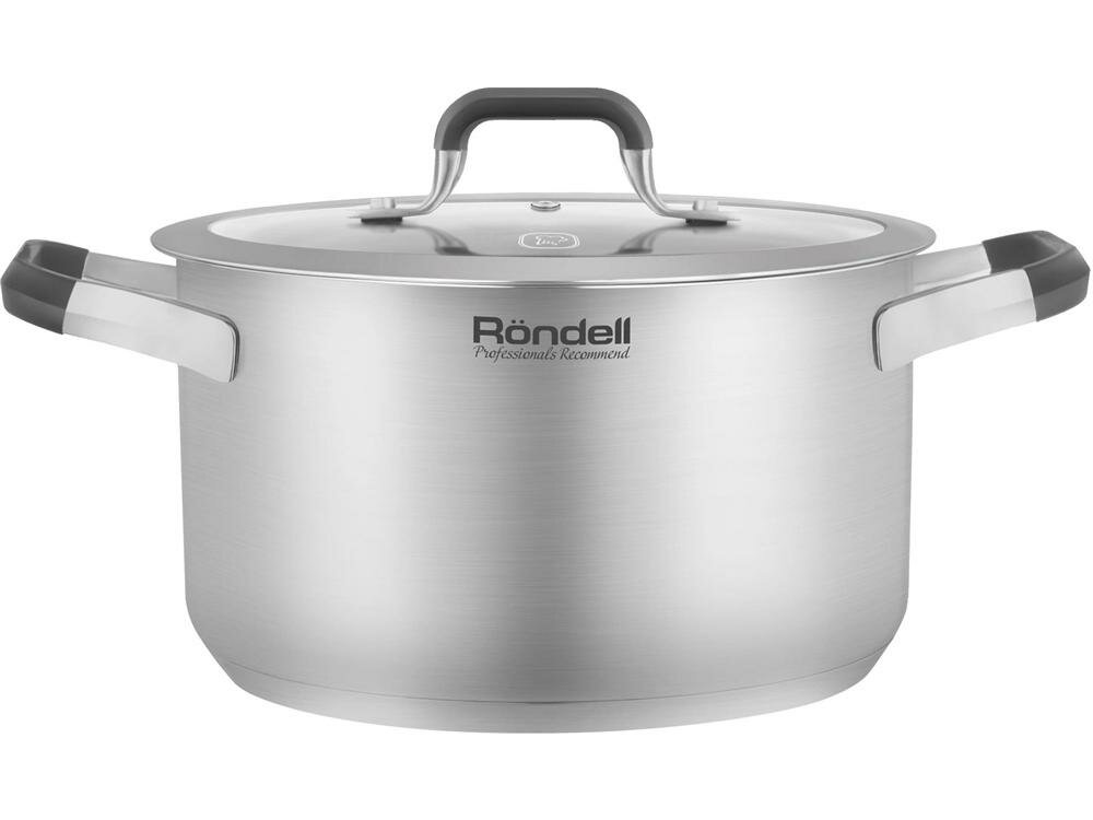 Кастрюля Rondell Stolz RDS-1754, 5.2л, с крышкой, стальной