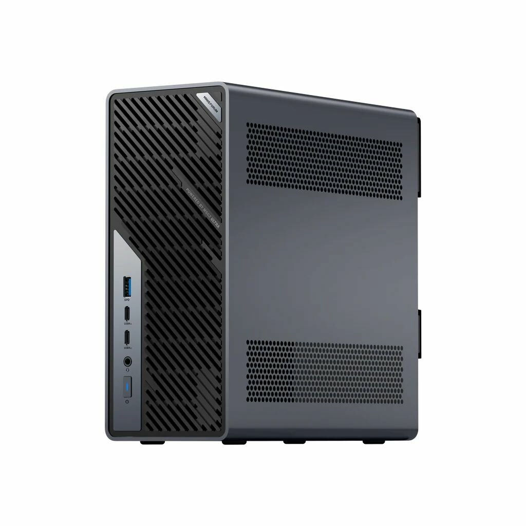 MINISFORUM Мини-ПК MS-02 Ultra (Intel Core Ultra 5 235U, RAM Отсутствует, Intel Graphics, Без ОС), черный матовый