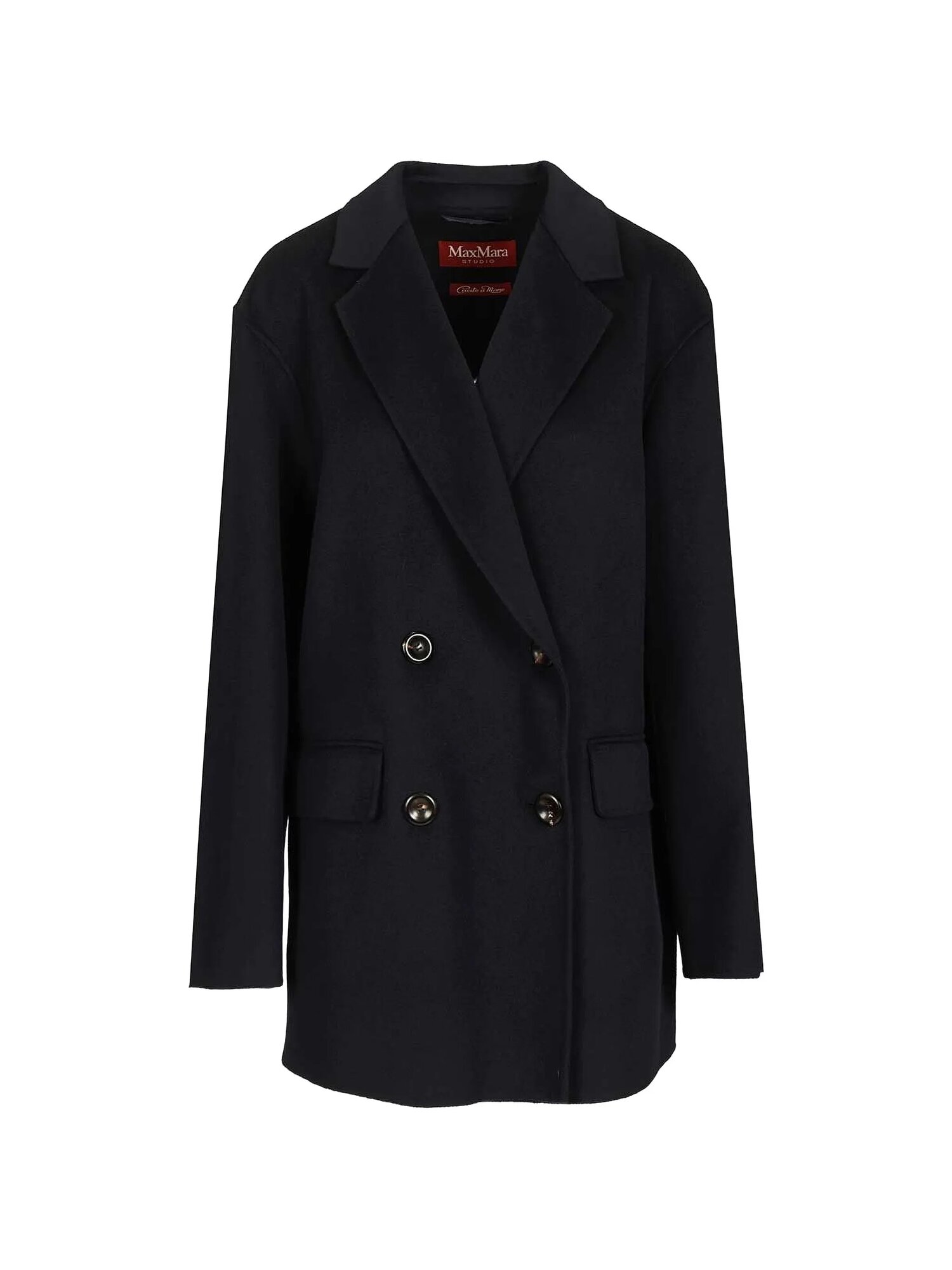 Пальто Double-breasted notched-lapels wool coat