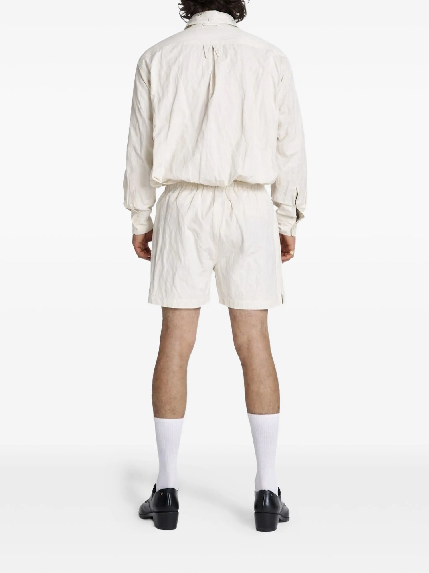 Шорты WILLY CHAVARRIA Willy logo-patch button-detail shorts, размер M, white — фото 1