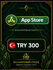 Подарочная карта App Store & iTunes Code (Apple ID) на 300 Турецких лир, Турция,...