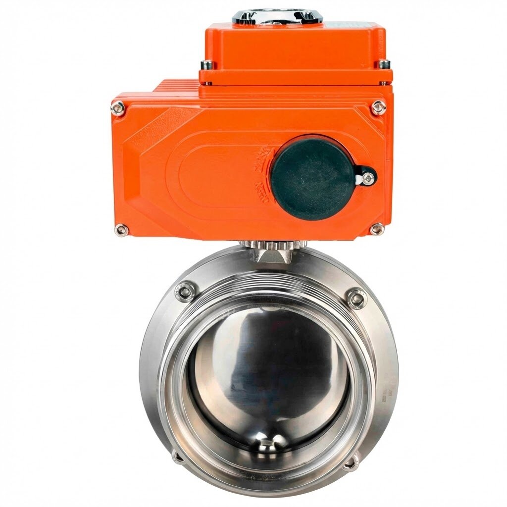 Затвор DN.ru 304-304-EPDM-2W-T-H Ду25 Ру10 с электроприводом QT2-005-380VAC