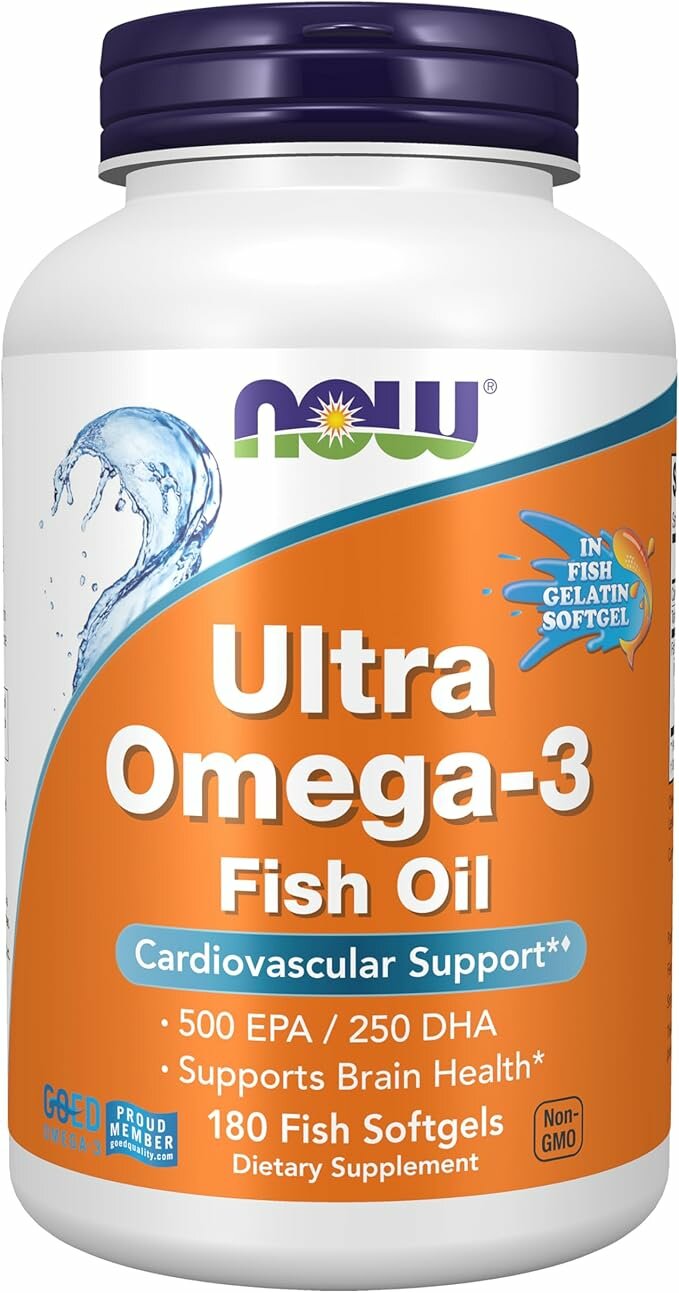 Нау Фудс Ультра Омега-3 Фиш Ойл 500 ЭПК/250 ДГК 180 капс / Now Foods Ultra Omega-3 Fish Oil 500 EPA/250 DHA 180 caps
