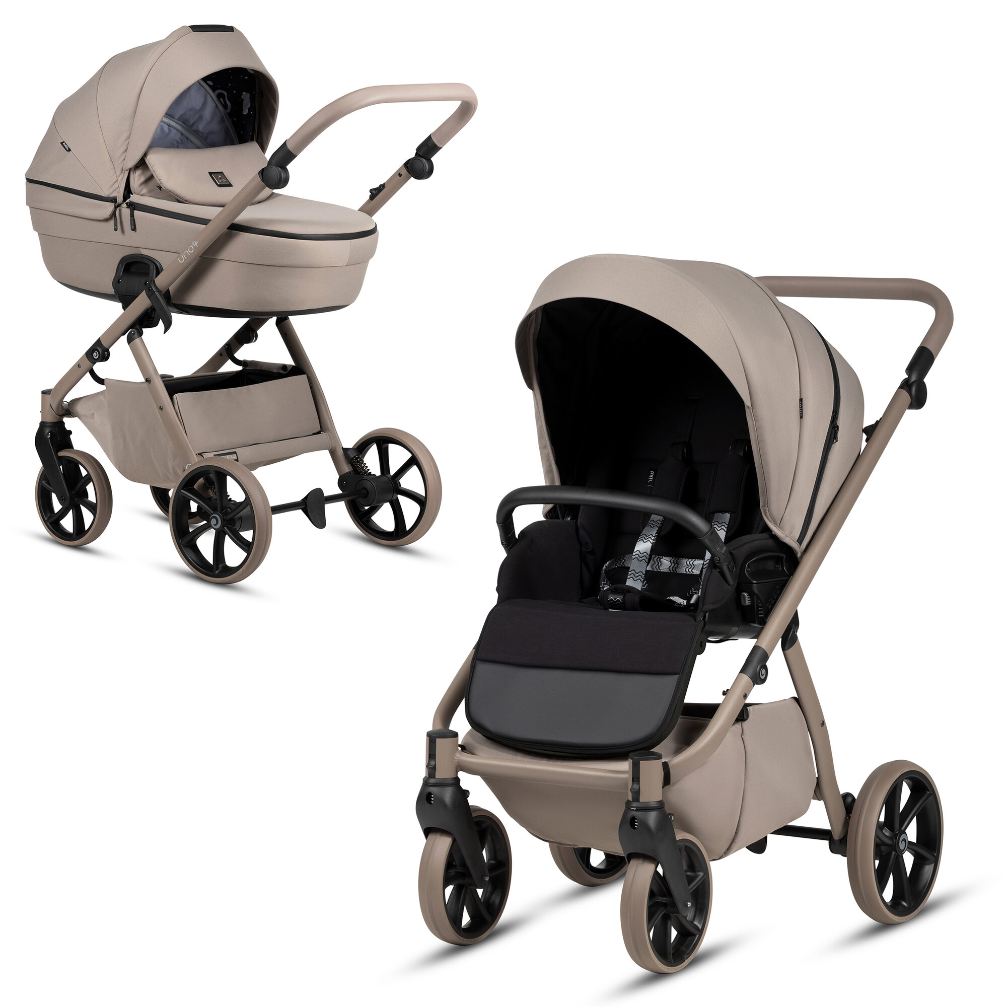 Детская коляска 2в1 Tutis Uno 6+, цвет Taupe SE (Серо-бежевый), артикул производителя 1602172