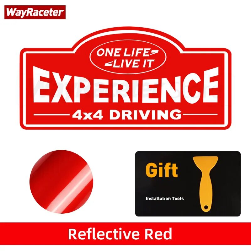 Светоотражающая наклейка "One Life Live 4X4", Reflective red
