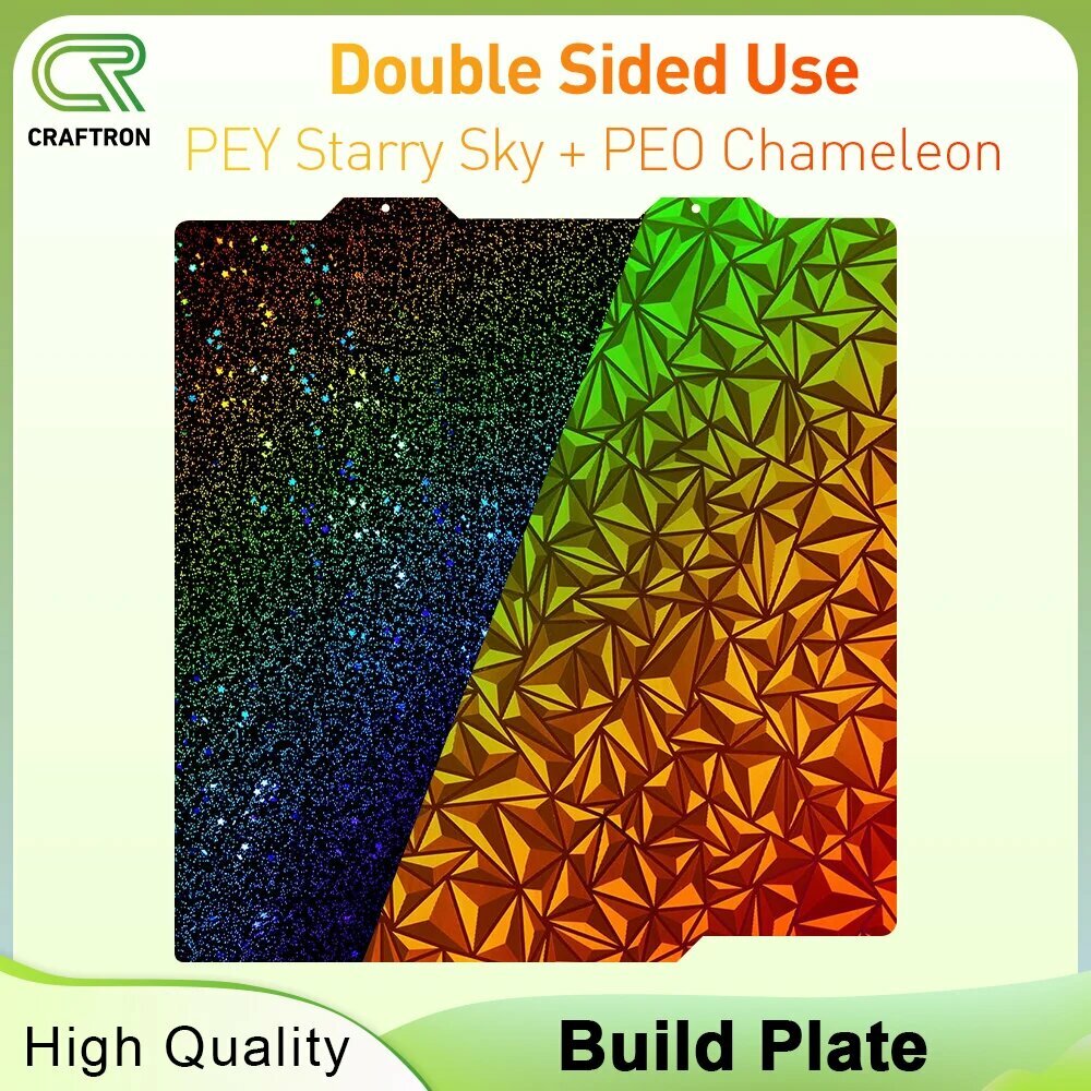 Build Plate Craftron Double Sided PEY Starry Sky + PEO Chameleon