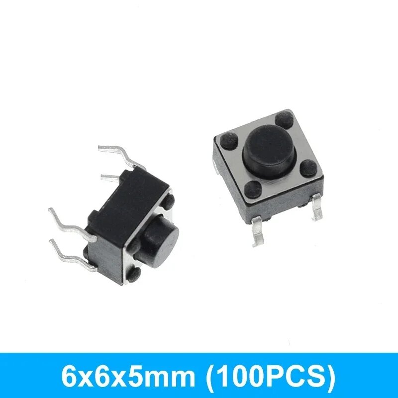 100 шт. тактовых микропереключателей 12В XLKJ 6X6X5MM
