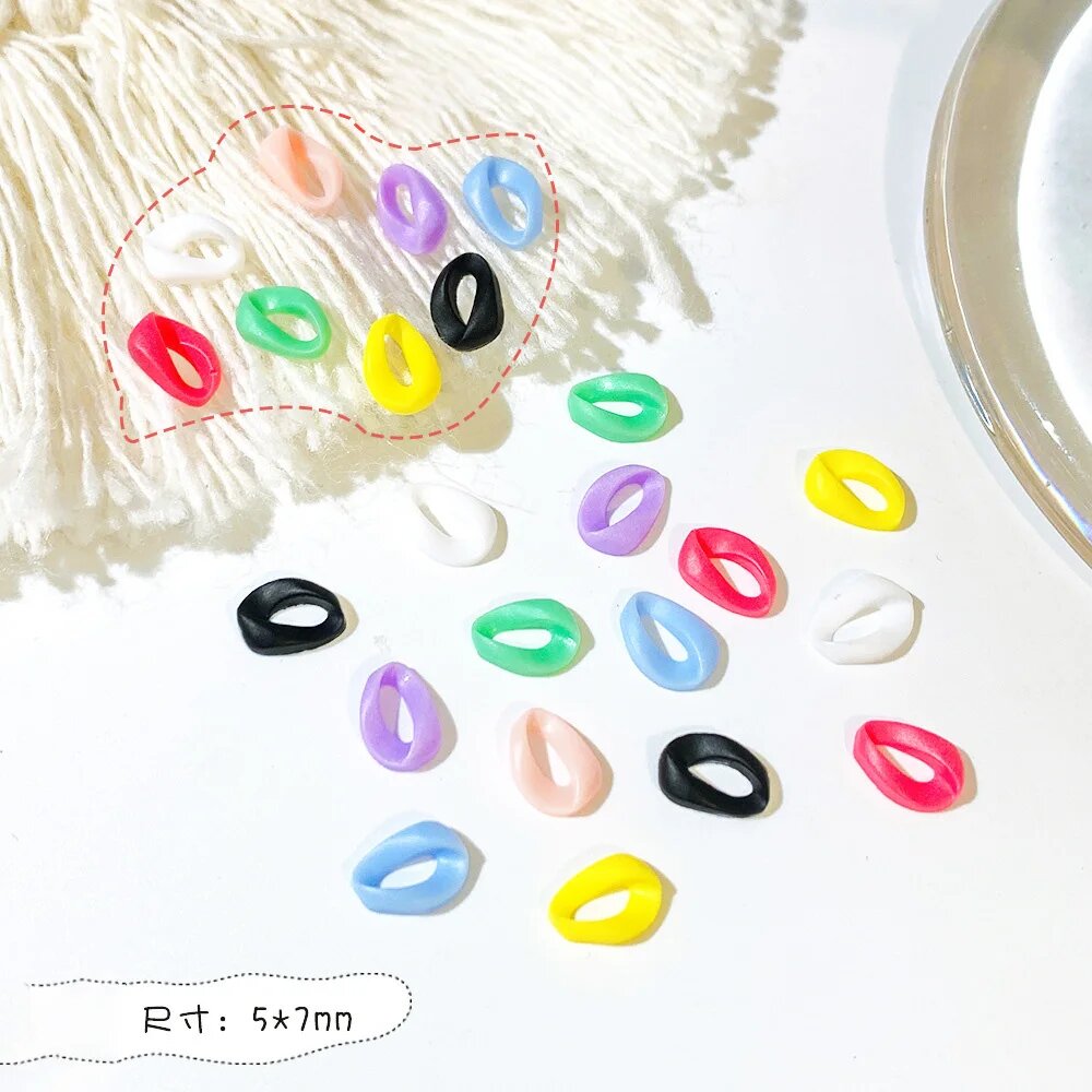 50шт Полые овальные подвески для ногтей, Цвет: 50pcs hollow ovals
