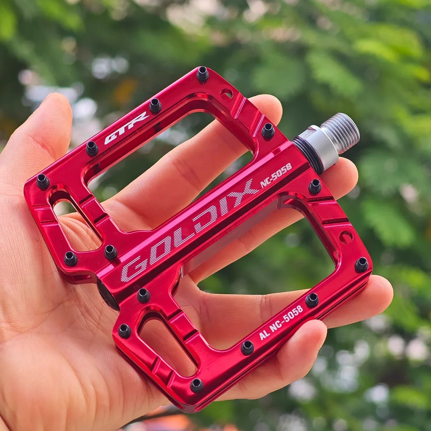 Красные педали GOLDIX NC-505B для MTB, алюминий