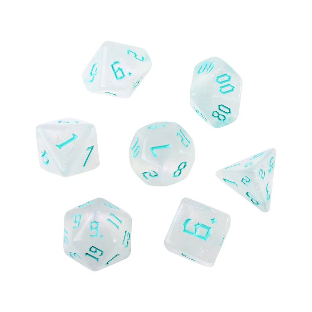 Игральные кубики 7 шт, цвет sky blue