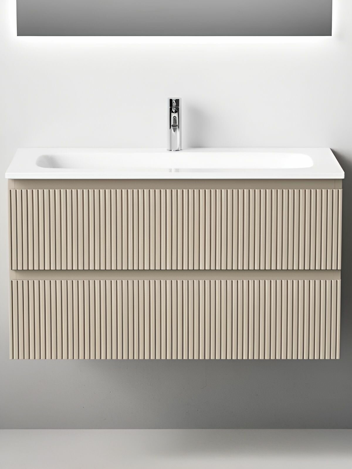 Тумба с раковиной Sancos Snob T 90 beige soft раковина Grace 91 CN7019