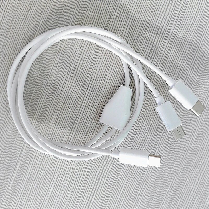 Разветвитель с 2 портами типа C на USB C, 1 м, несколько зарядных кабелей для Белый, белый