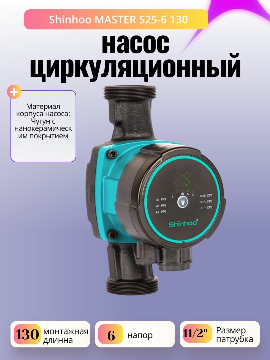 Насос циркуляционный Shinhoo MASTER S25-6 130 1x230V
