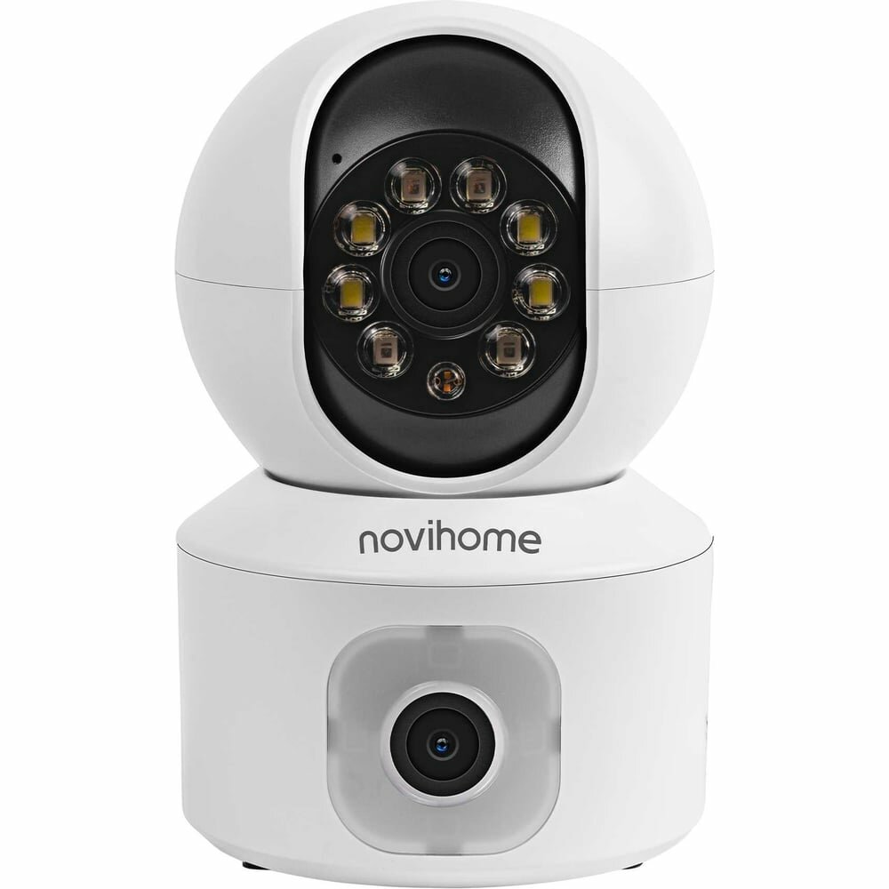 Камера видеонаблюдения Novihome Wi-Fi ALIA. 2 объектива, 3+3 Мп, ИК-подсветка, MicroSD, приложение Smart life M9504