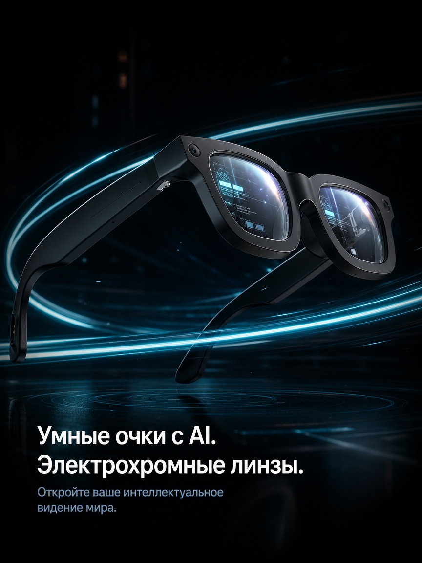 Умные очки с электрохромным эффектом, синхронным переводом и камерой