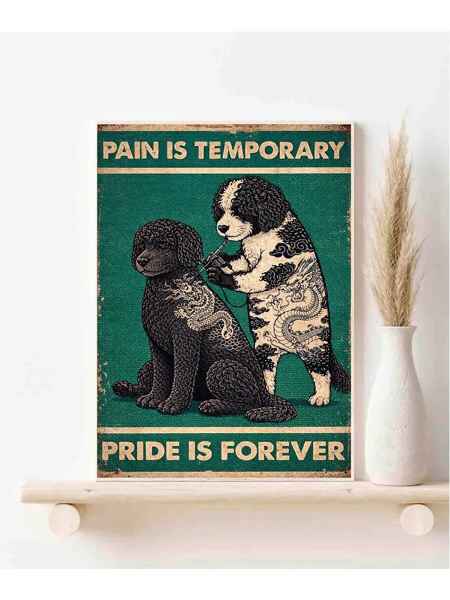 Португальская водяная собака, Pain is Temporary, Tattoo, Пл