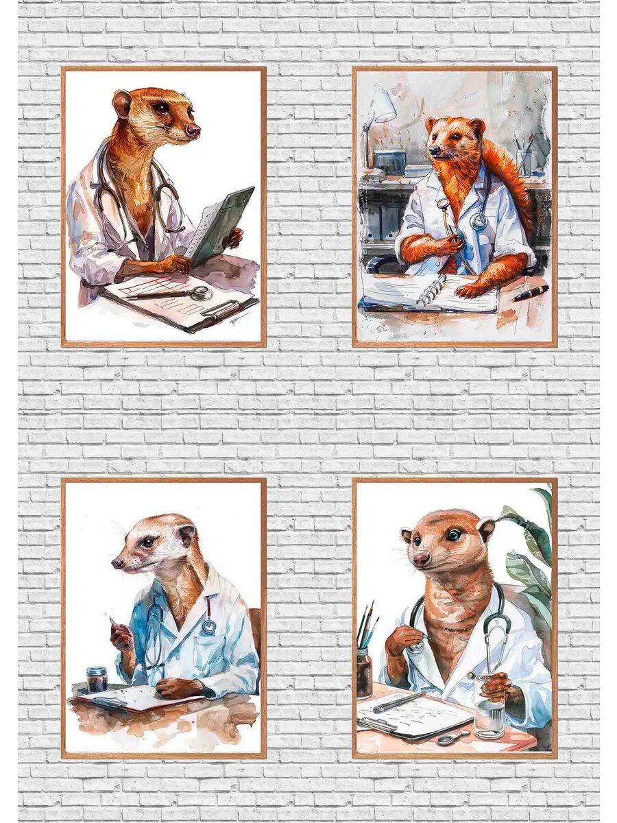 Мангуст - животный врач, 4 Плаката, 30x21см