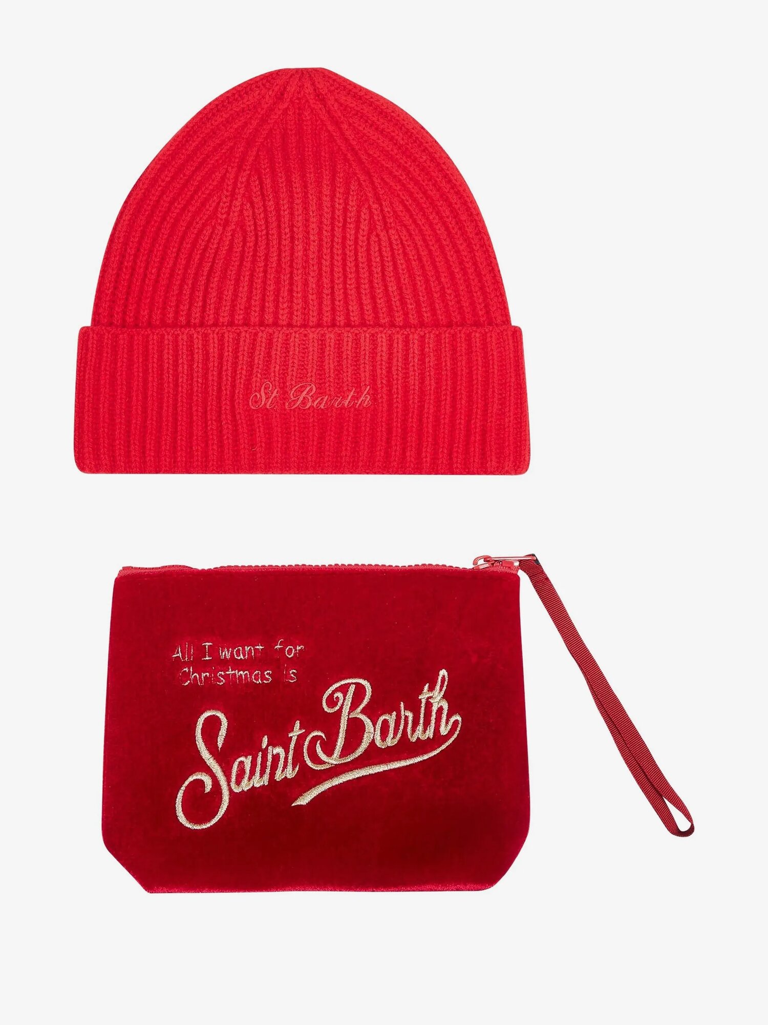Сумка Ribbed velvet beanie pouch (set of two)