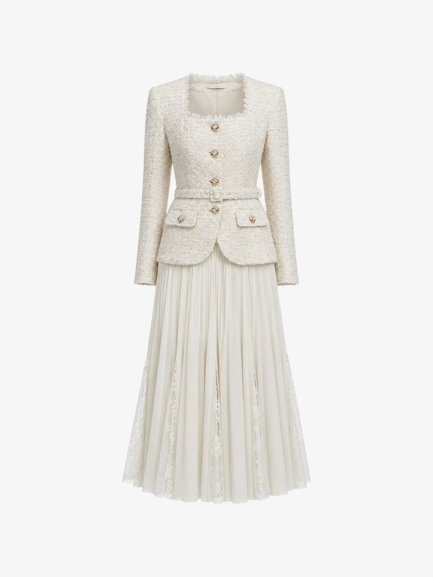 Платье Cream tailored Boucle And Chiffon midi dress