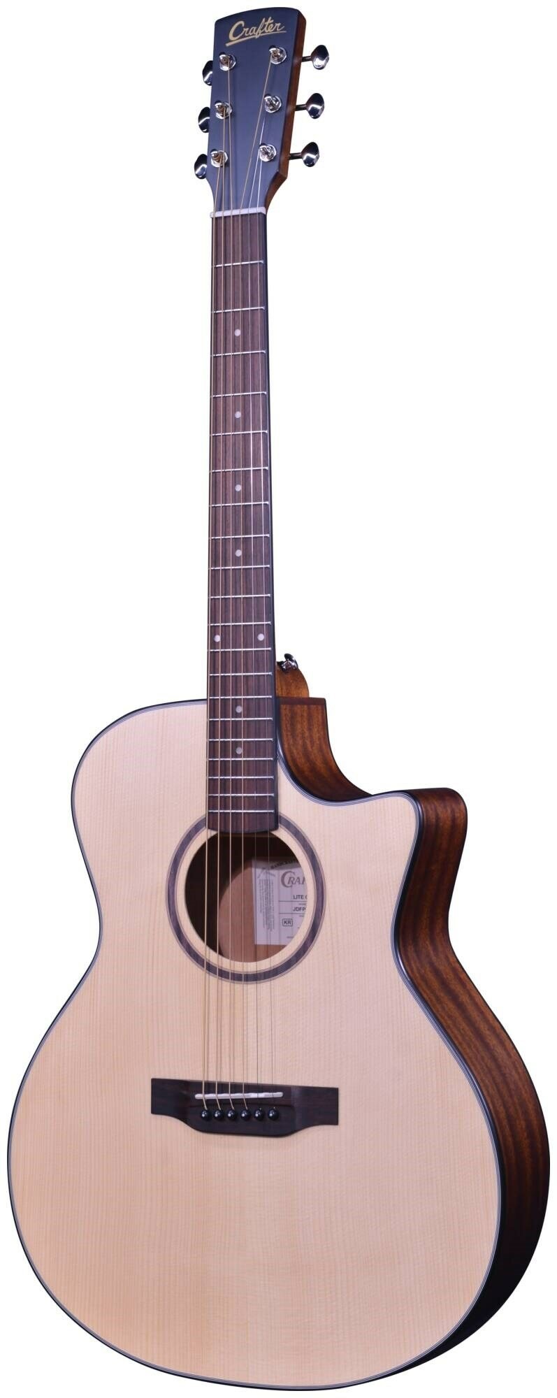 CRAFTER LITE G-16ce - электроакустич гитара с вырезом, верх. дека массив альп. ели, корп - махагон