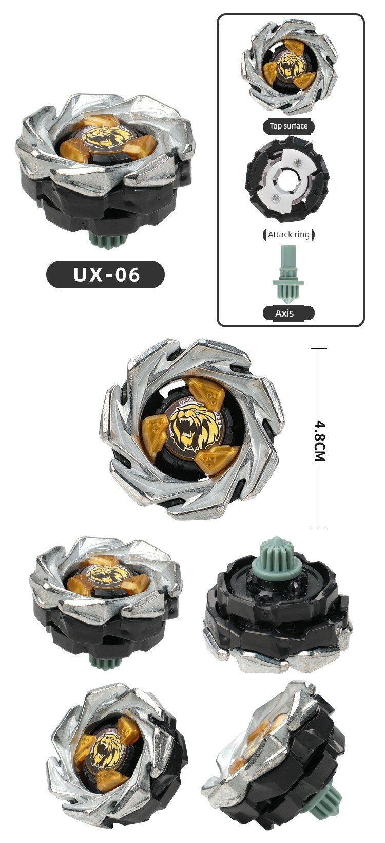 SB X Generation UX Series Изготовленный из сплава вращающийся топ, модель UX-06, оригинальный цвет, один топ для битвы